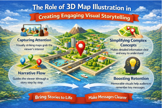 The Role of 3D Map Illustration in Creating Engaging Visual Storytelling